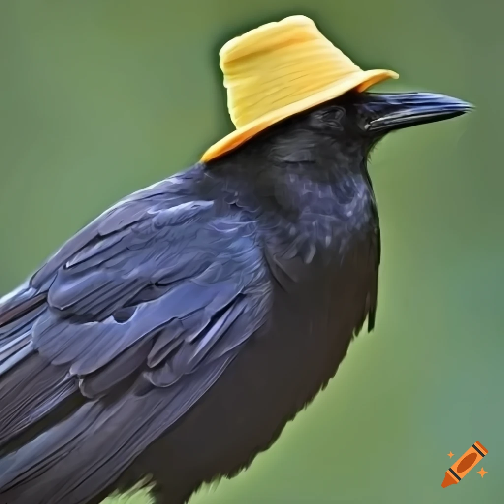 Profile image of a crow with a yellow hat