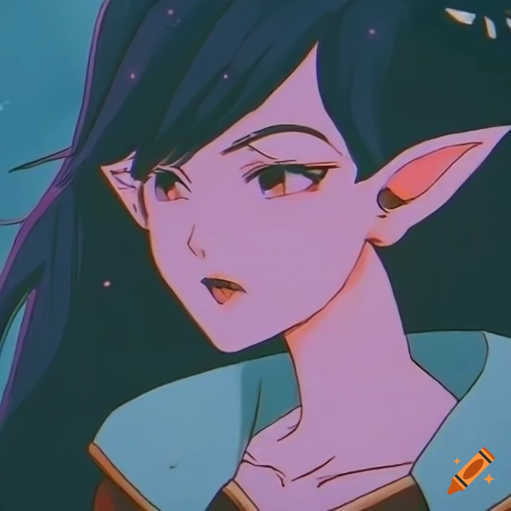 Retro celestial elf with anime aesthetic on Craiyon