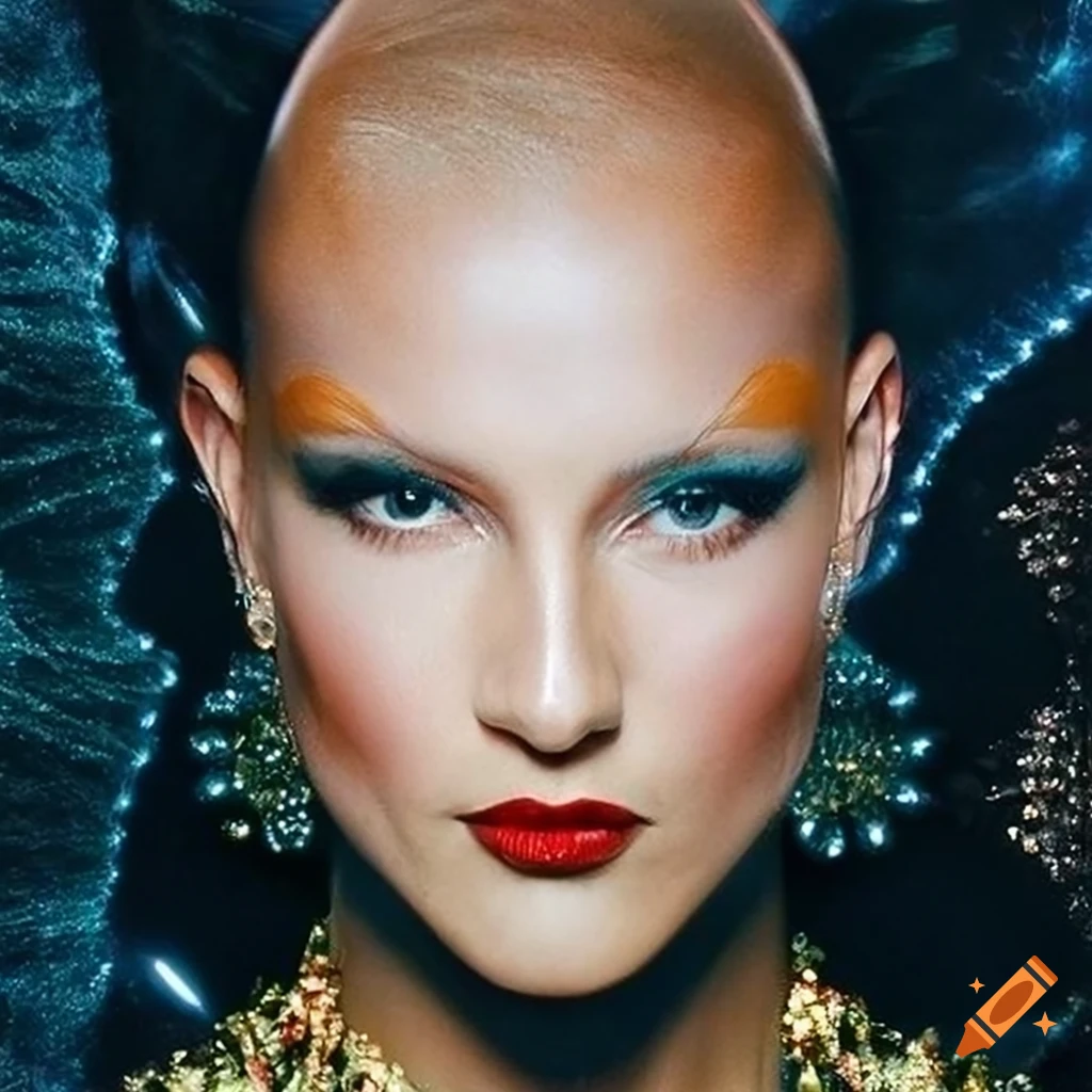 Intricate portrait of high fashion model