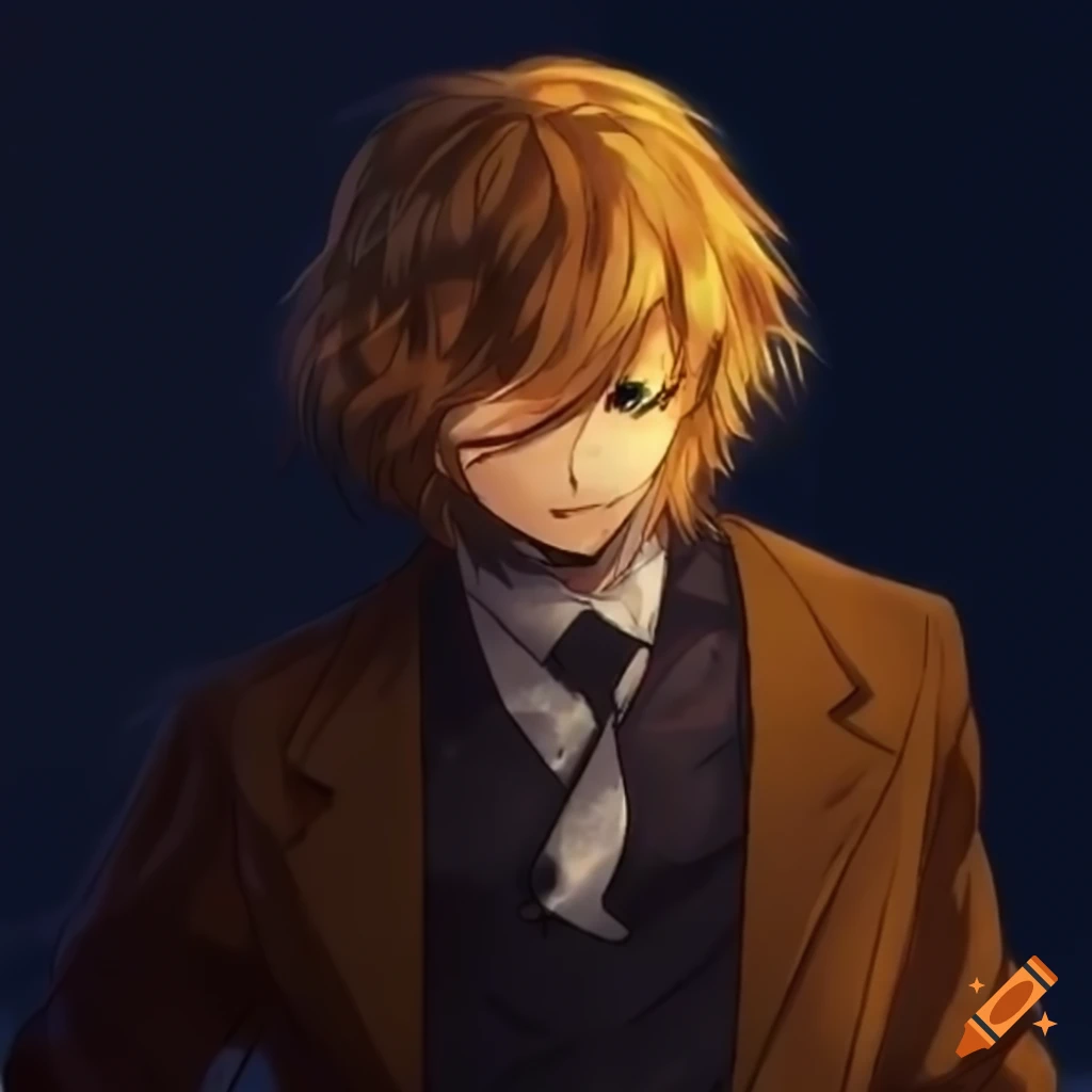 Anime-style illustration of an older man in brown and yellow attire on ...