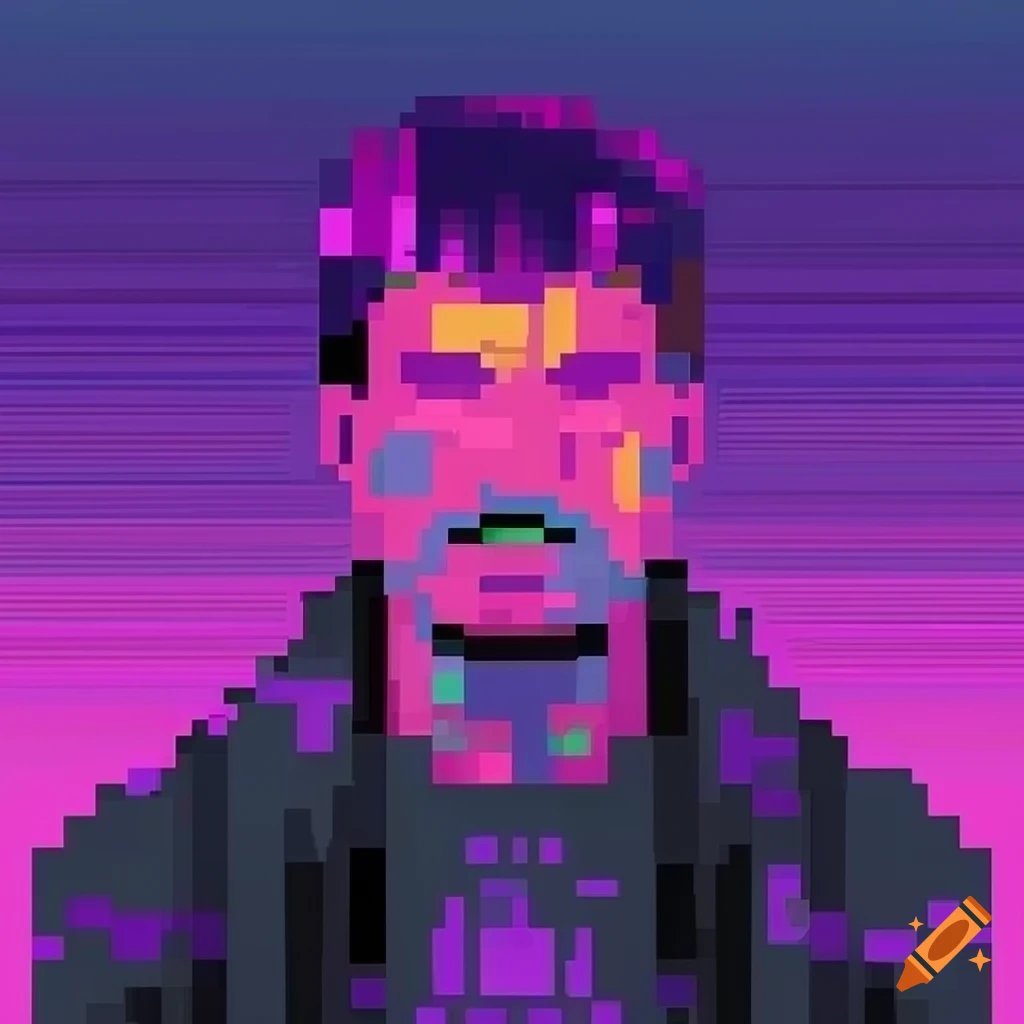 Pixel art of a human for a dope pfp on Craiyon