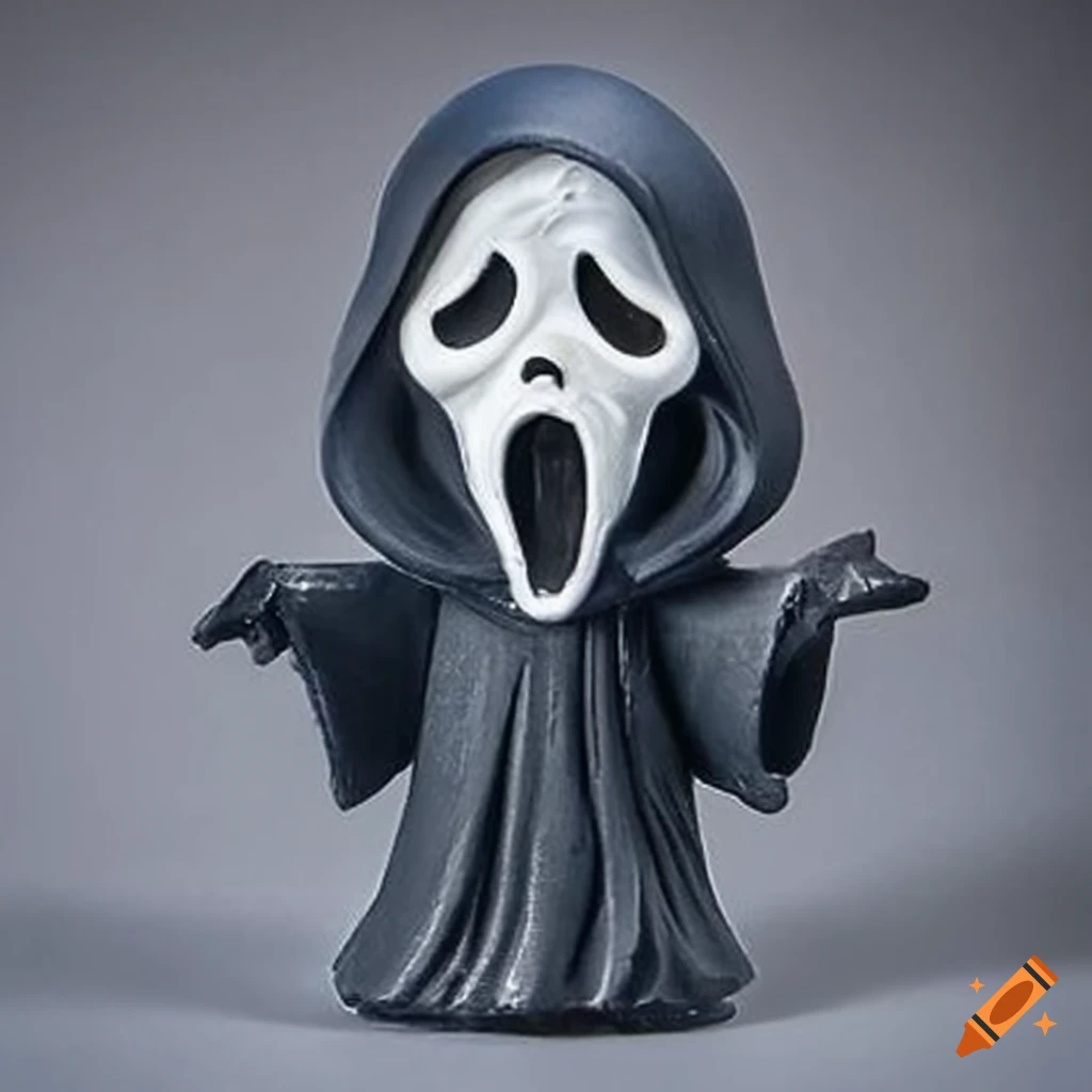 Tiny ghostface action figurine on Craiyon