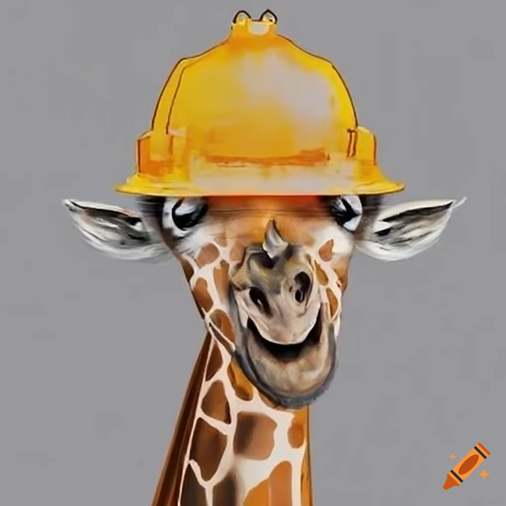 Funny image of a giraffe in a construction site on Craiyon