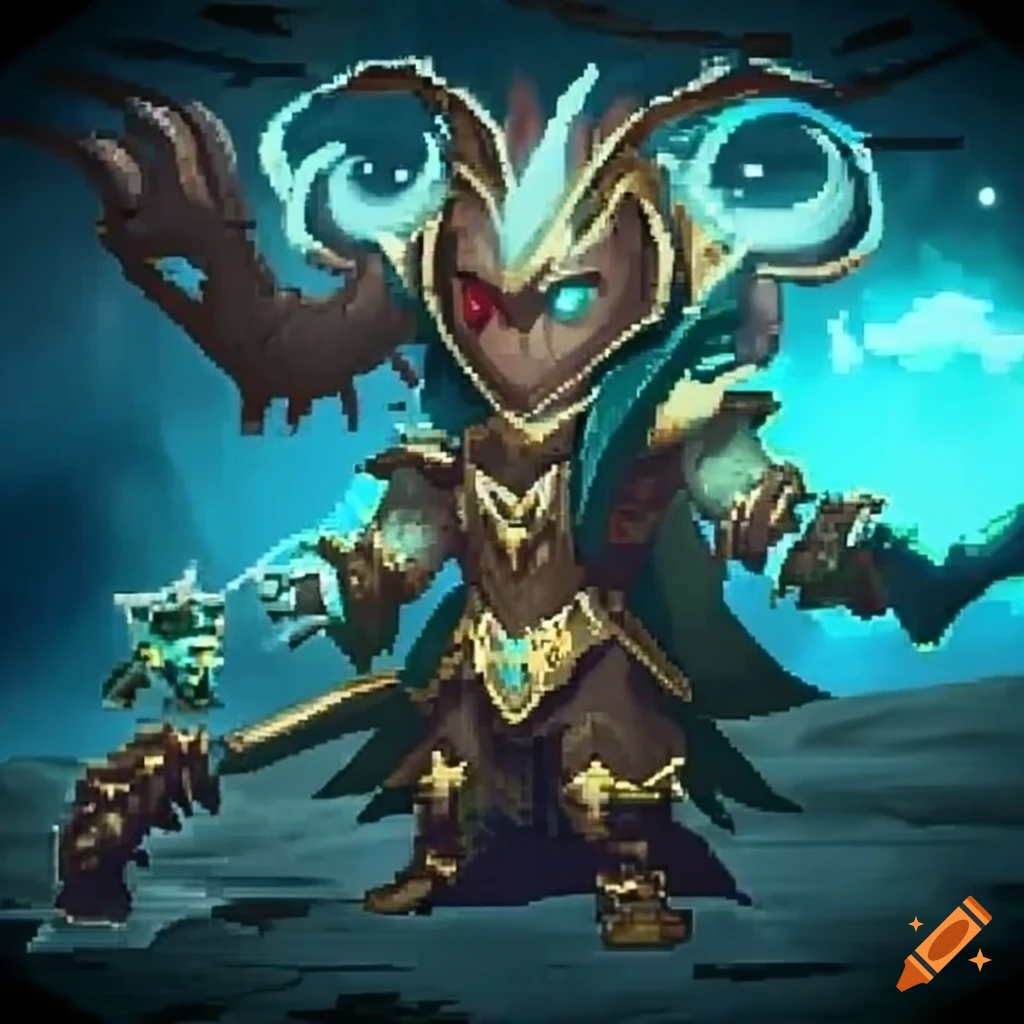 8-bit artwork of a summoner god elemental on Craiyon