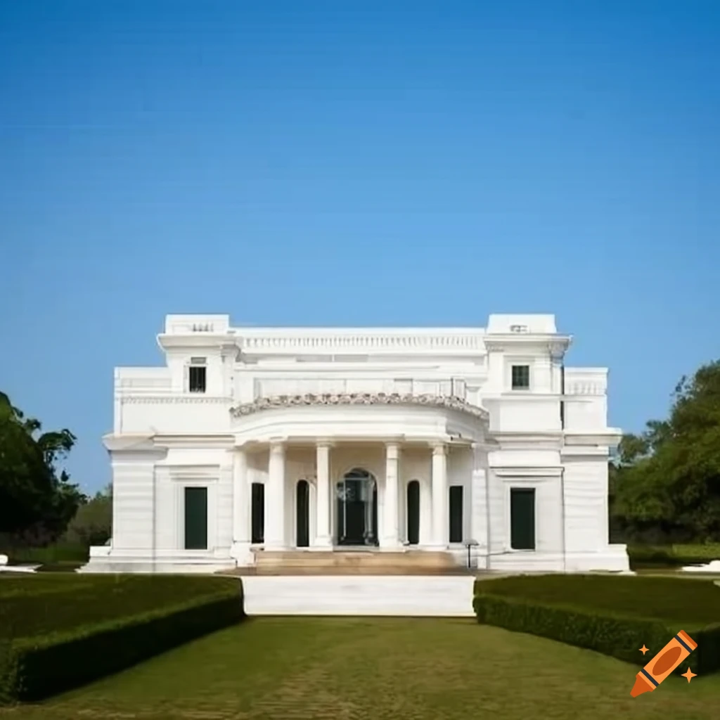 The white house in mediterranean architectural style mahal full front ...