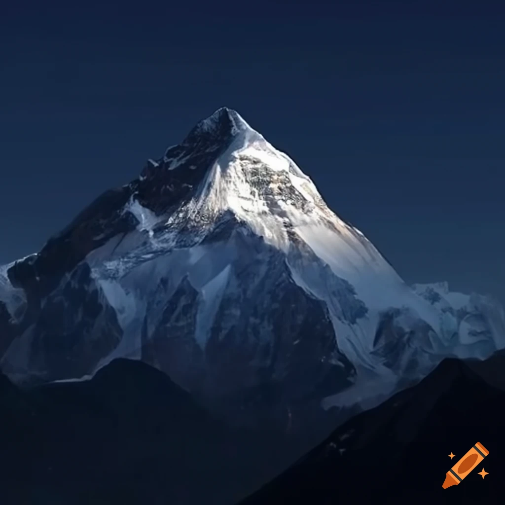 Paisaje of monte everest at night on Craiyon