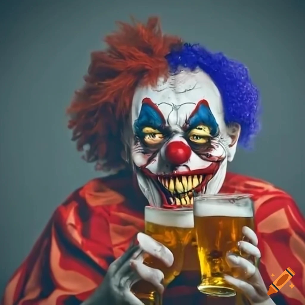 Clown looking at a pinball machine in minimal style on Craiyon