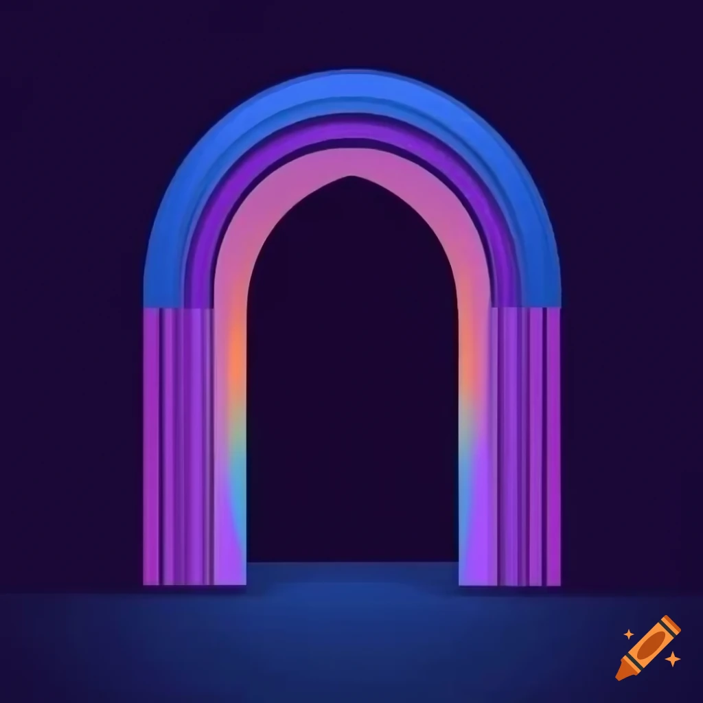 Abstract artwork featuring geometric arches on Craiyon