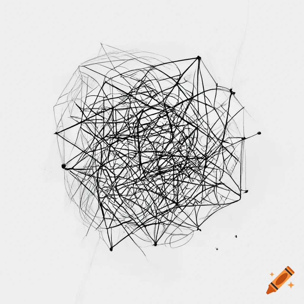 Abstract digital art of network lines