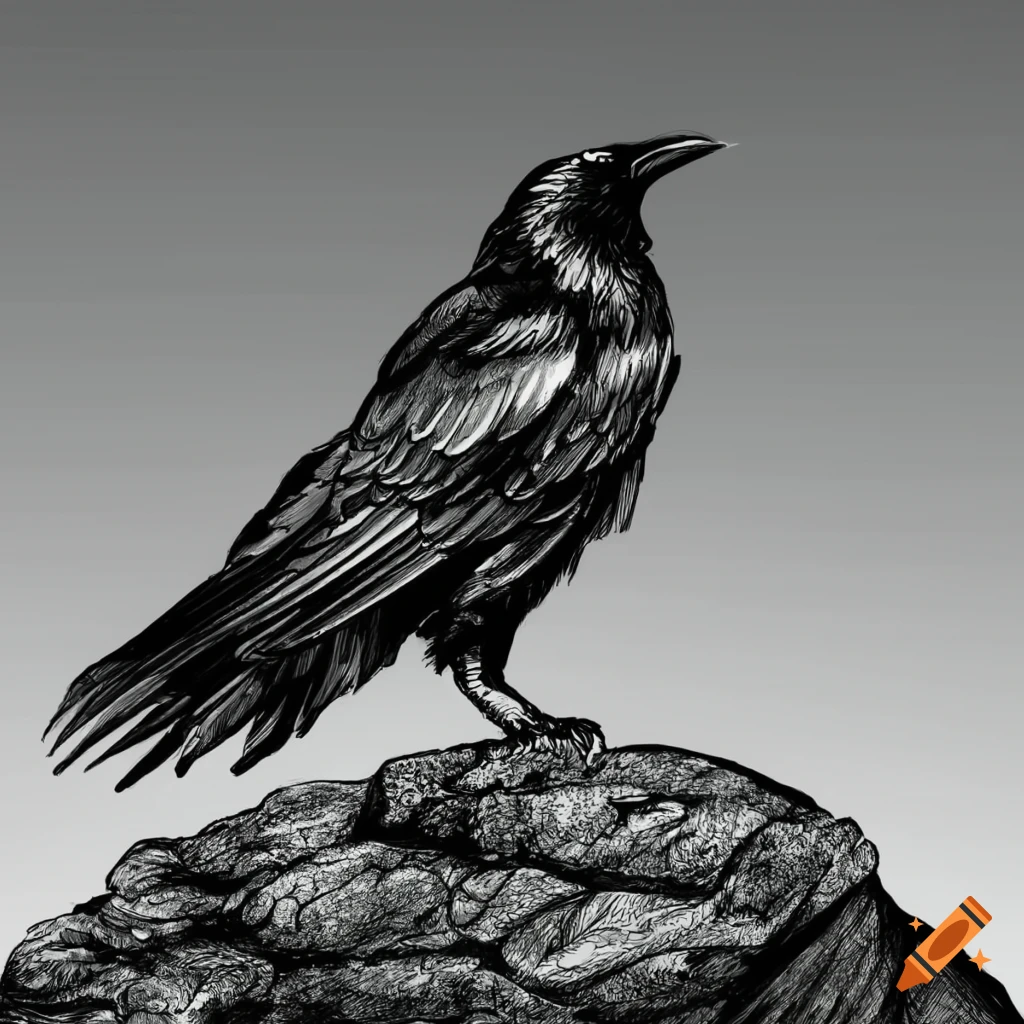 Flying dark crow on Craiyon