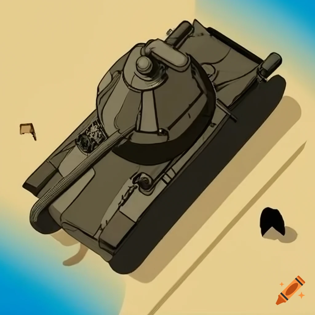 Top view of a tank