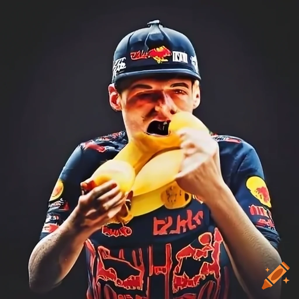 Max verstappen eating a banana