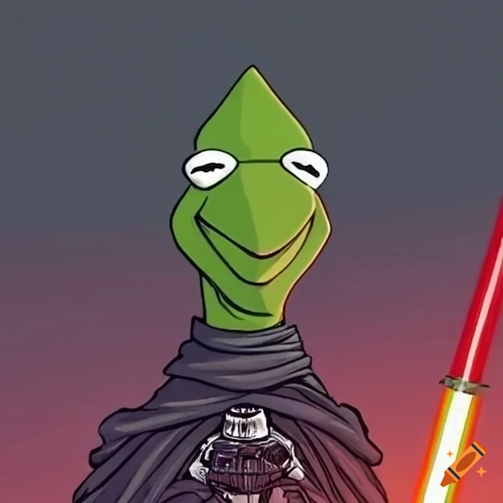 Image of a satirical depiction of darth kermit