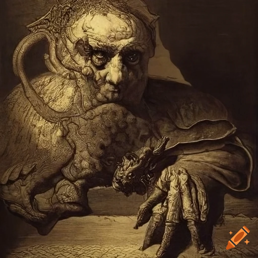 Gustave doré inspired gothic dragon artwork on Craiyon