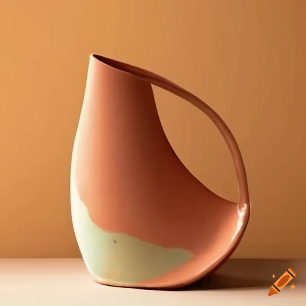 Asymmetrical pottery design with autumn motifs