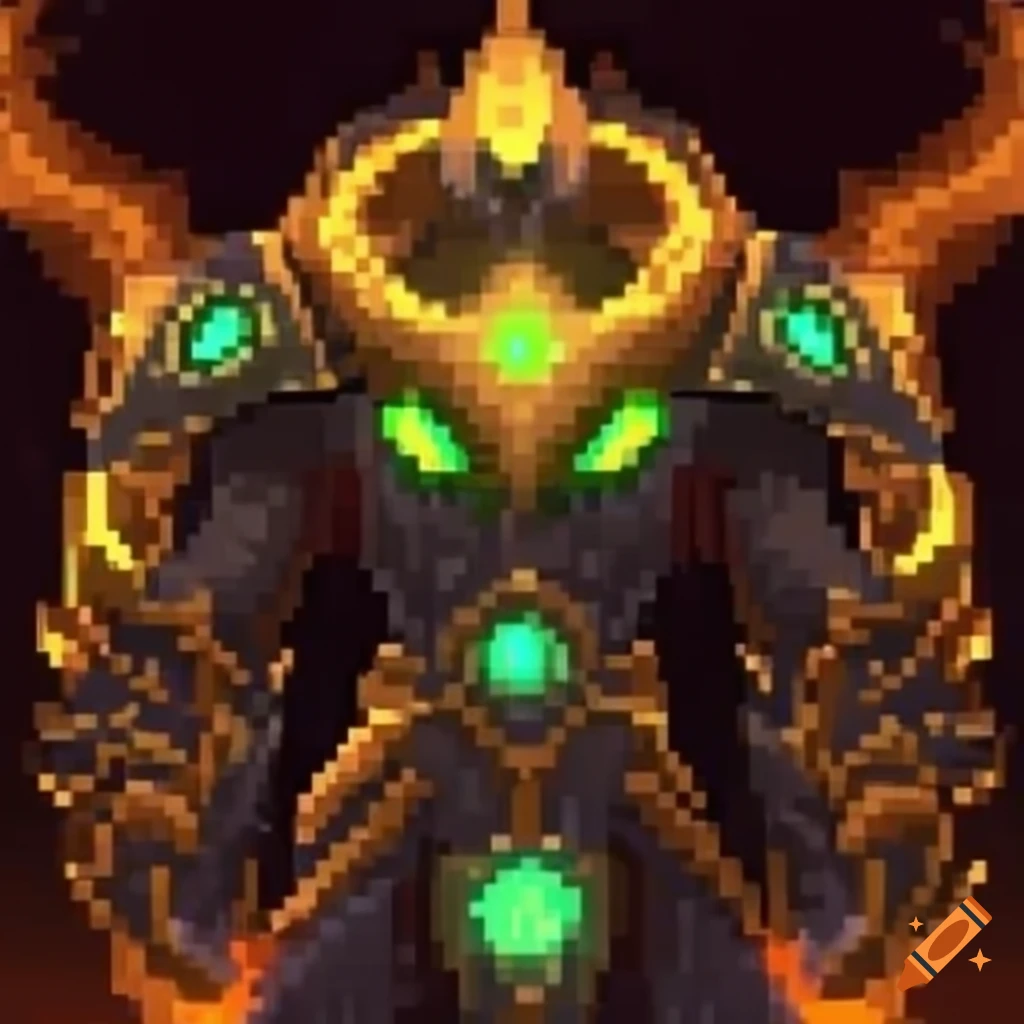 Pixel art of a powerful protoss character summoning elemental forces on ...
