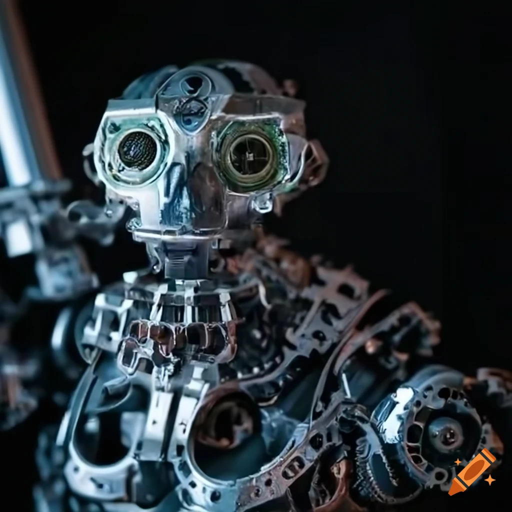 Robotic god judging humanity on Craiyon