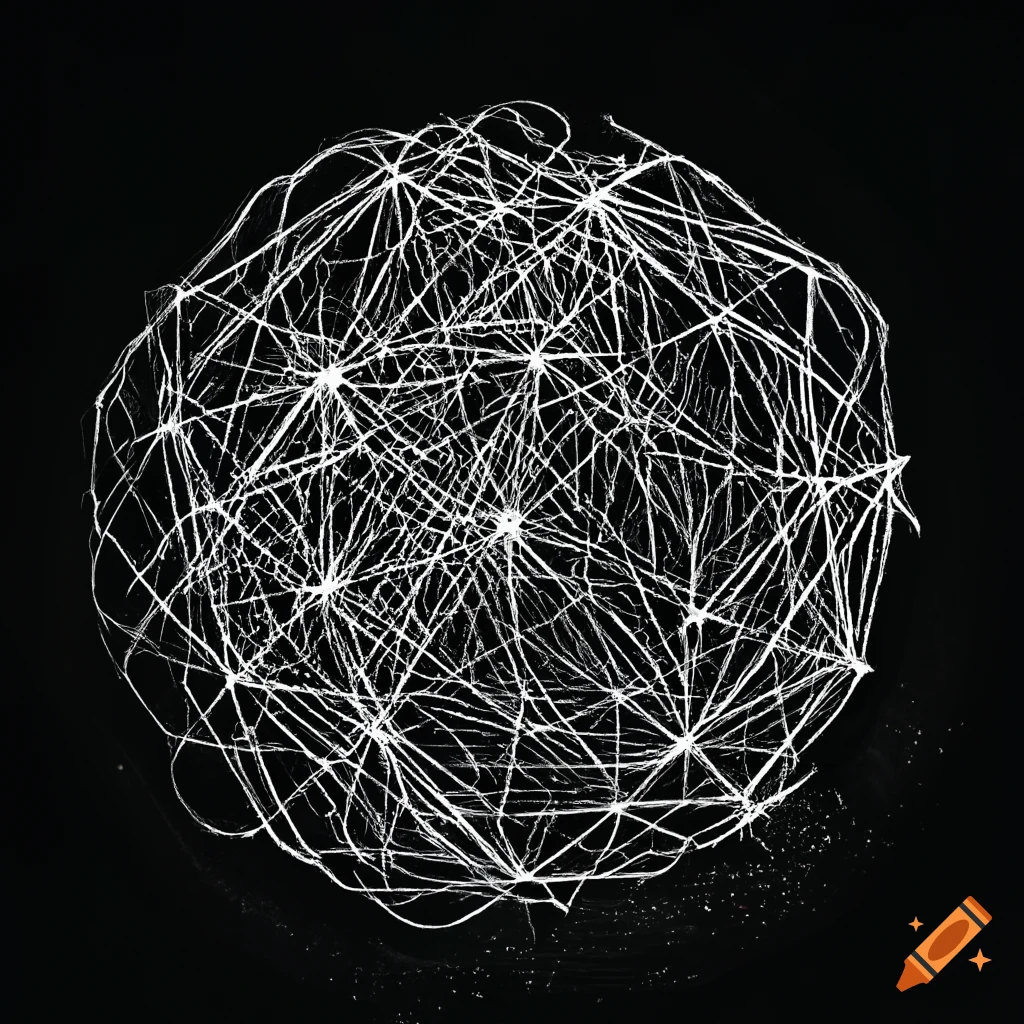 4d cube with intricate neural network architecture and metallic ...