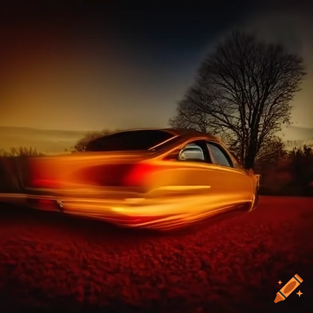 Fast car in a strange and creepy setting on Craiyon