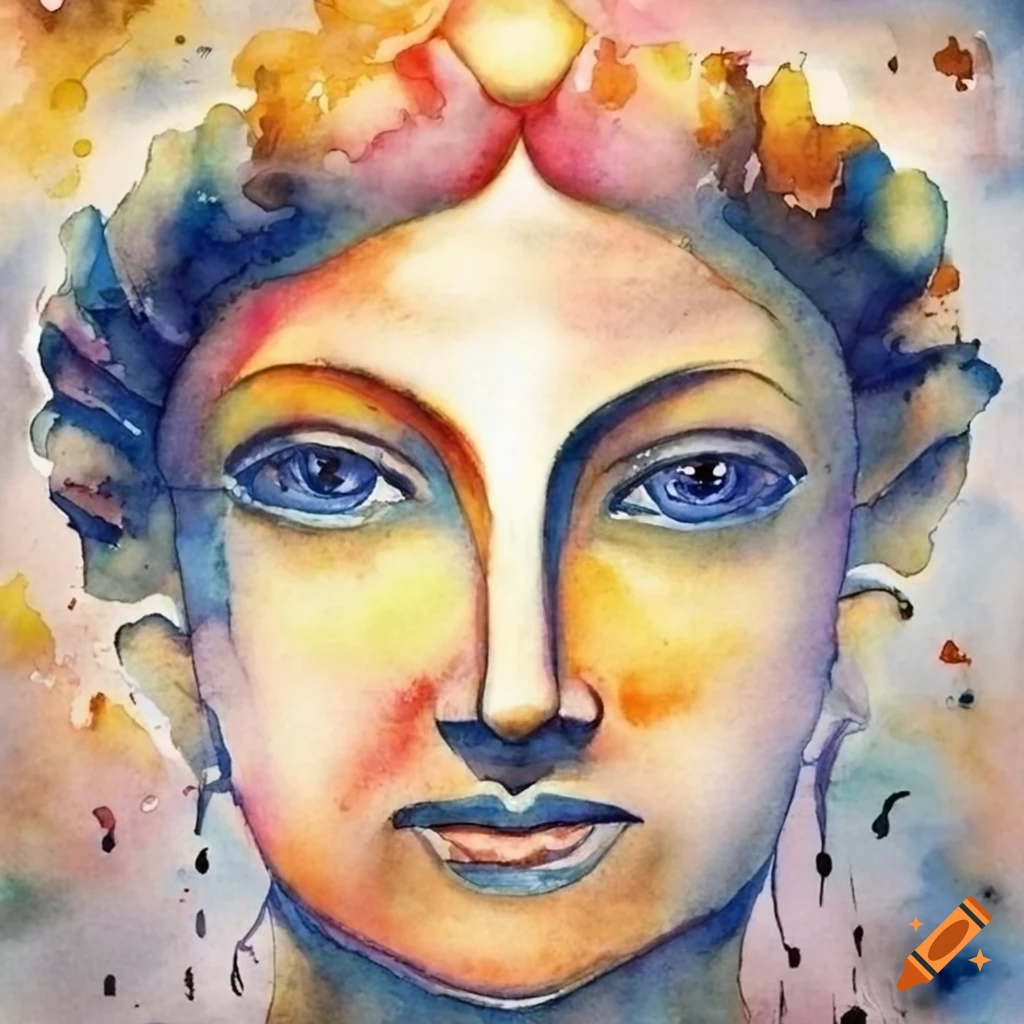 Watercolor painting of divine intervention on Craiyon