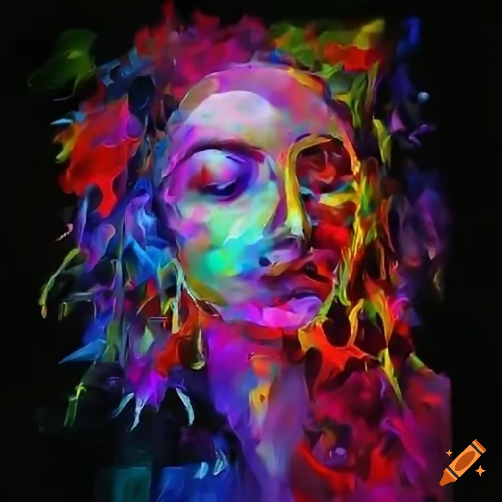 Abstract oil painting of dracula on Craiyon