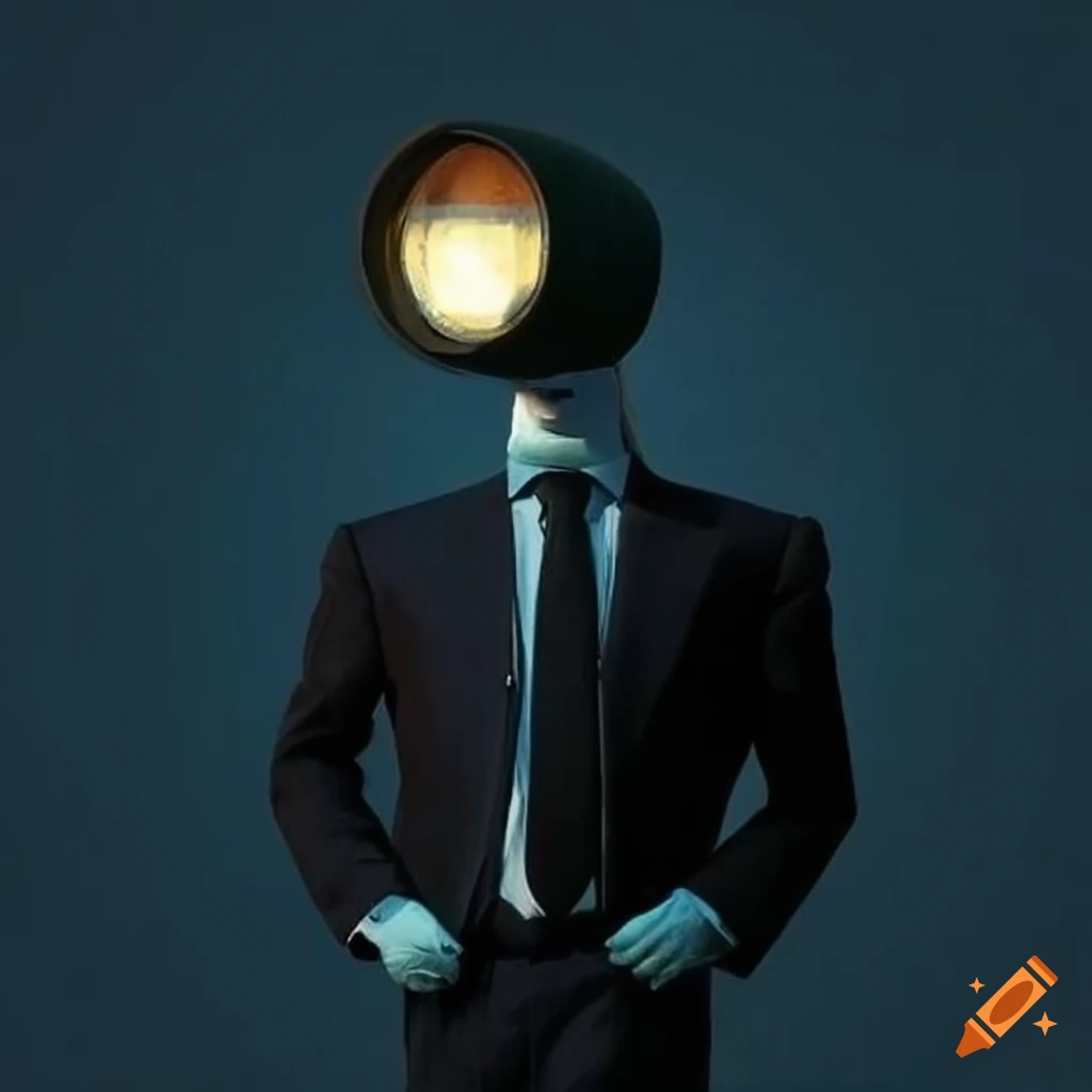 Surreal figure with a street light head on Craiyon