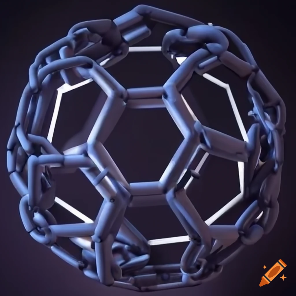 Abstract chains forming a dodecahedron on Craiyon