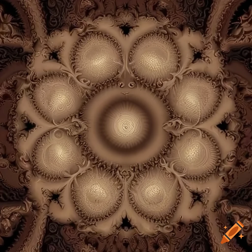 3d torus shaped fractal in sepia colors on Craiyon