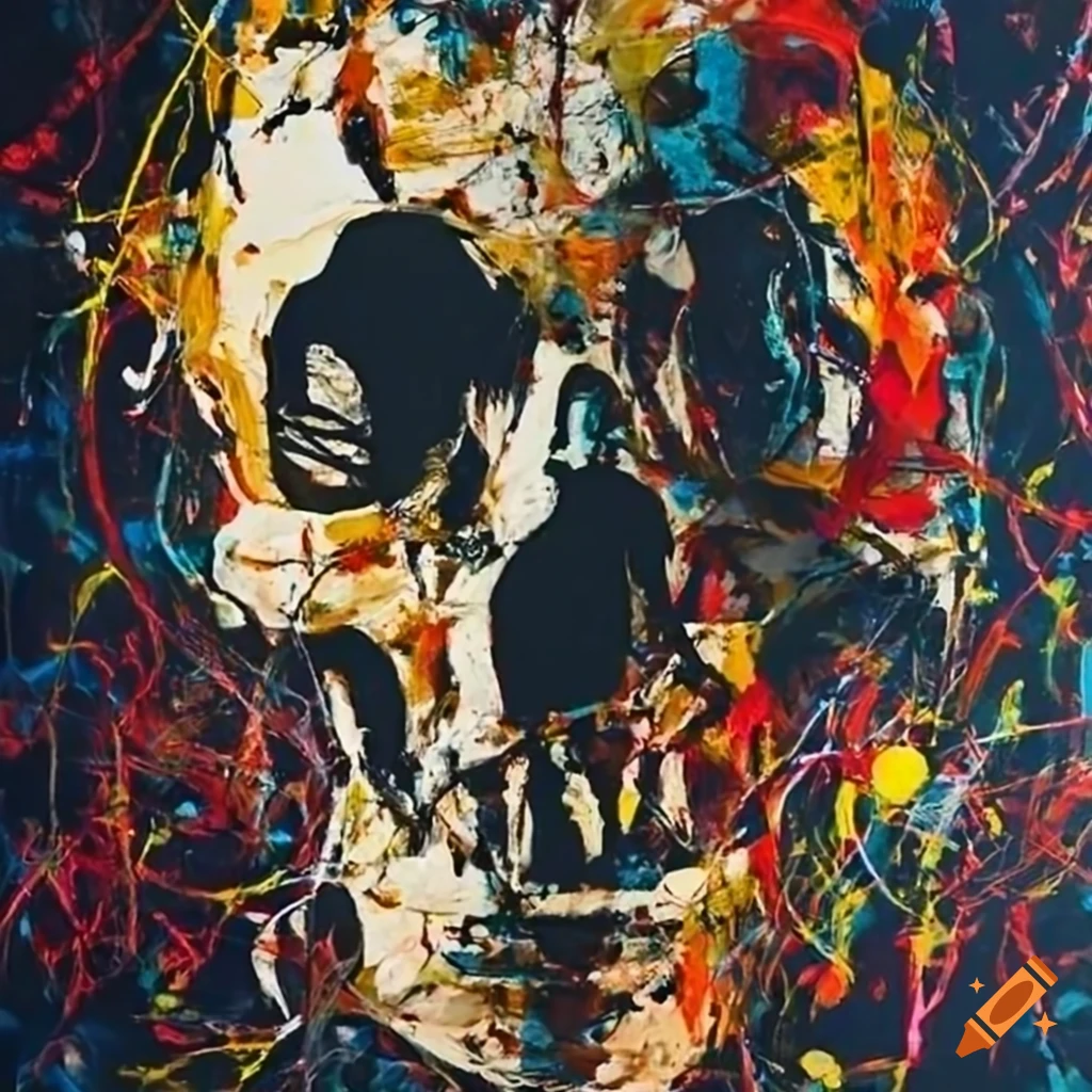 Abstract art painting by jackson pollock on Craiyon