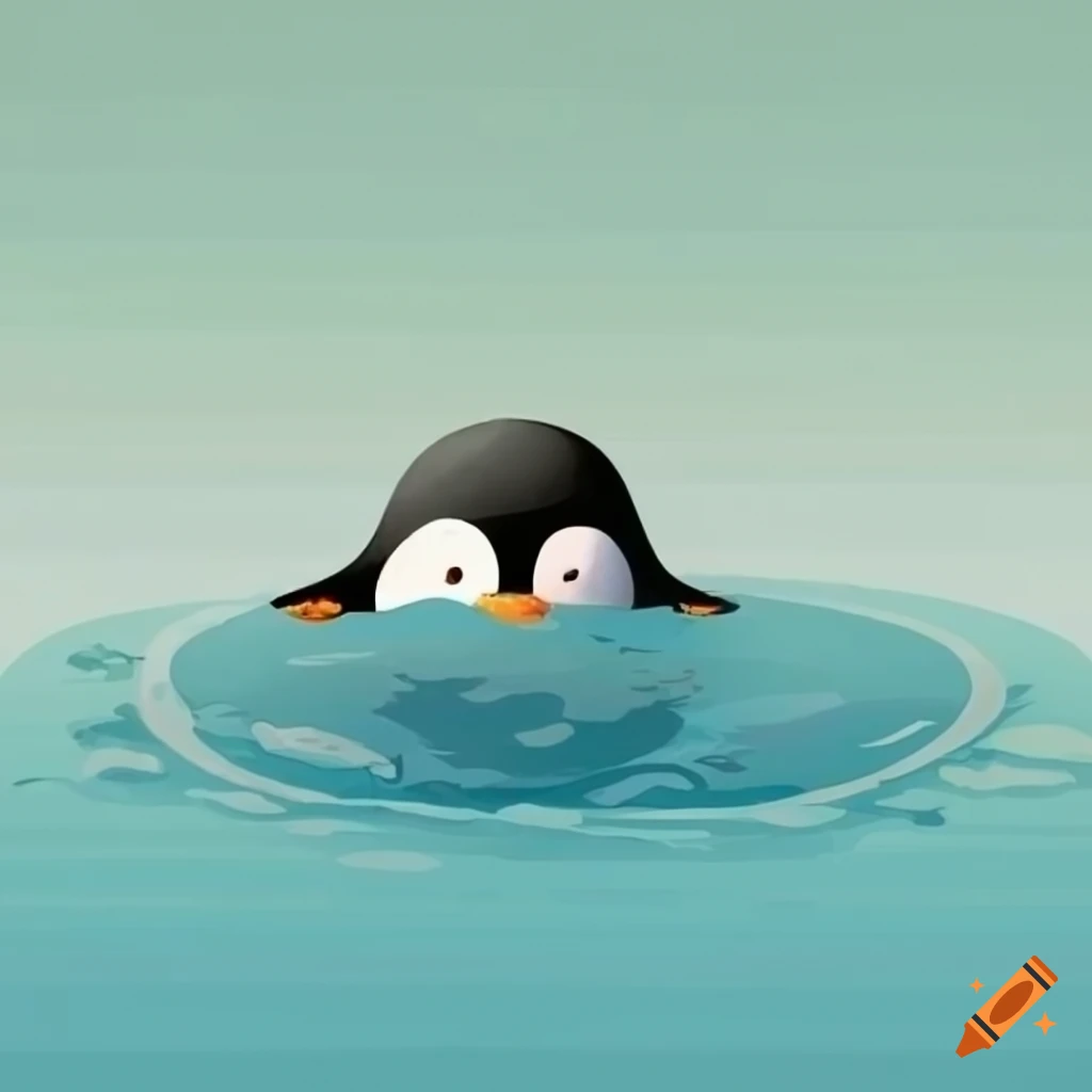 Penguin doing parachuting on Craiyon