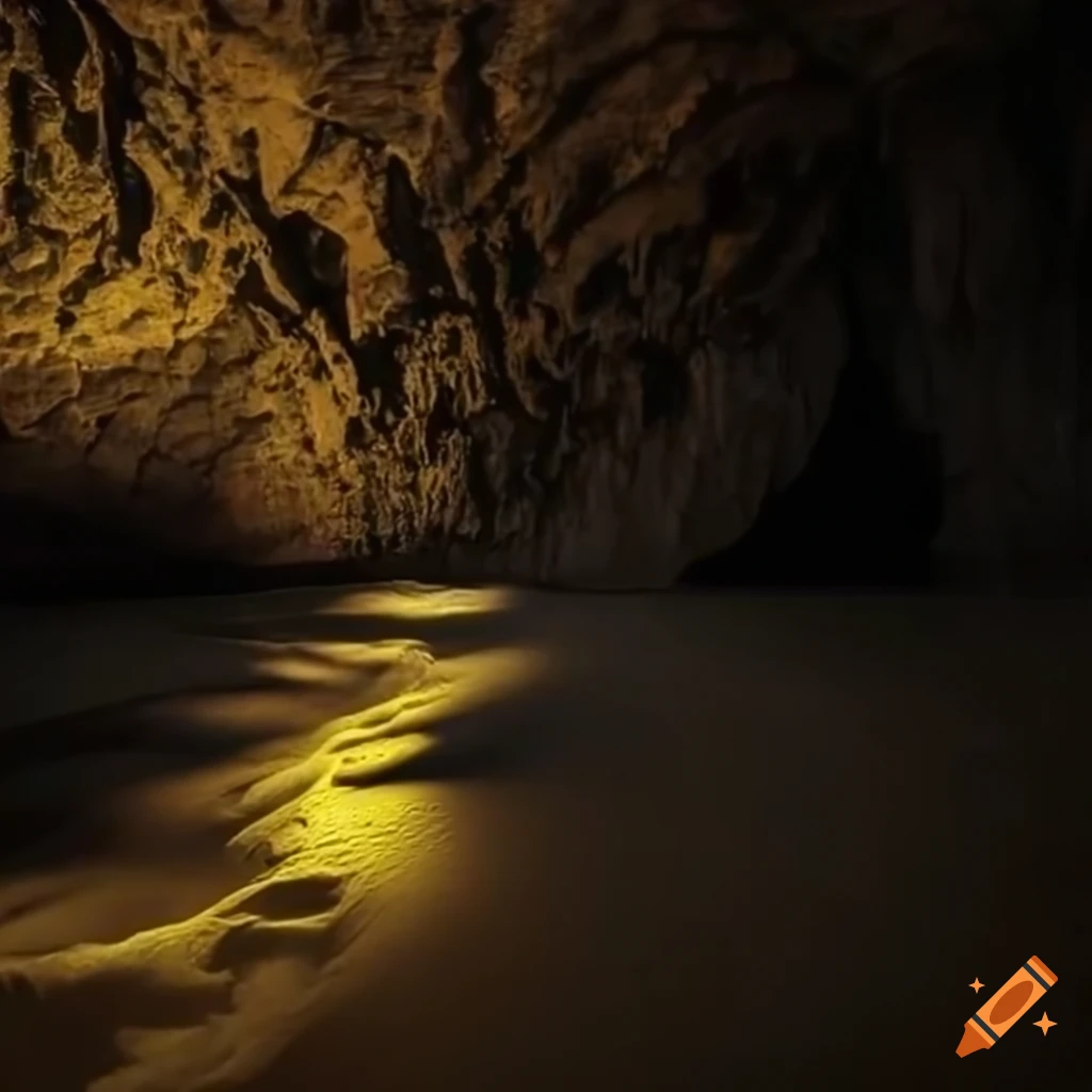 Eerie carved cave tunnels on Craiyon