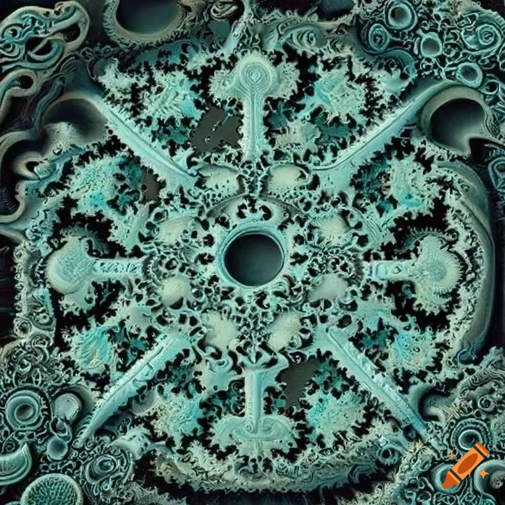 Abstract sculpture with intricate patterns