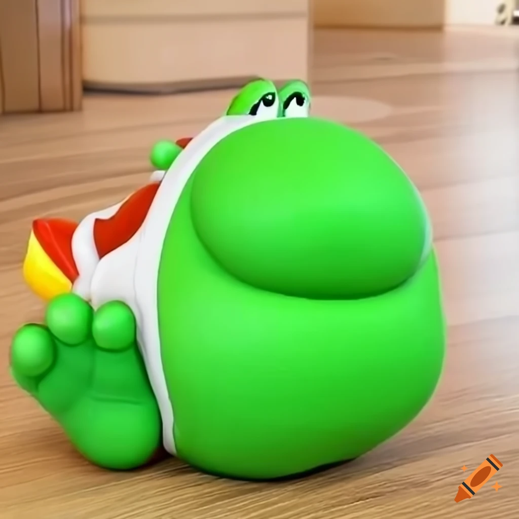 Close-up of Yoshi's green feet on Craiyon
