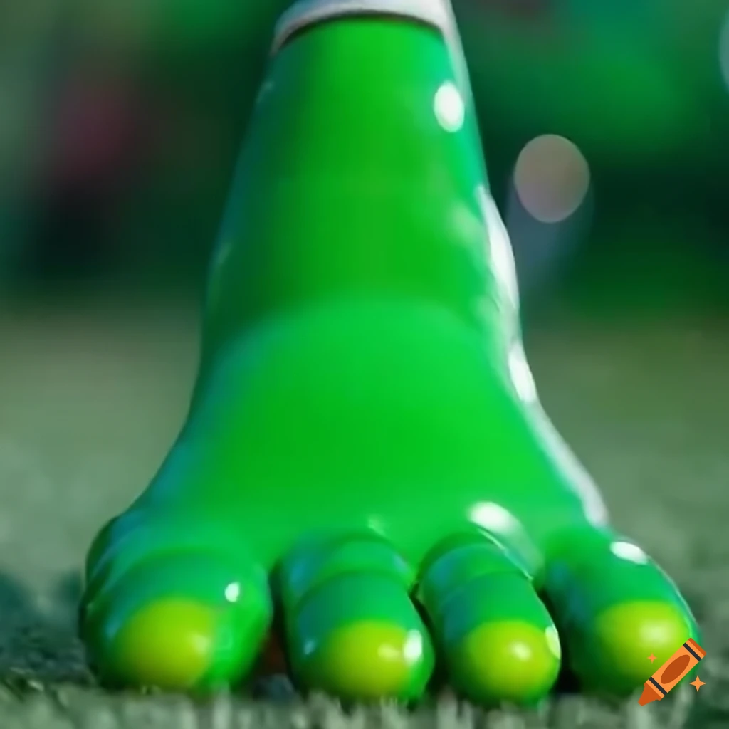 Detailed view of yoshi's green feet on Craiyon