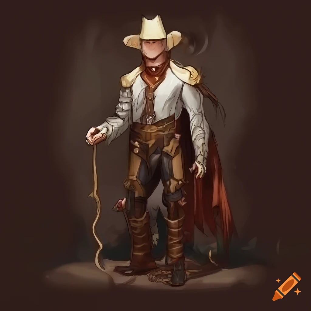 Image of an eldritch cowboy with magical energy on Craiyon