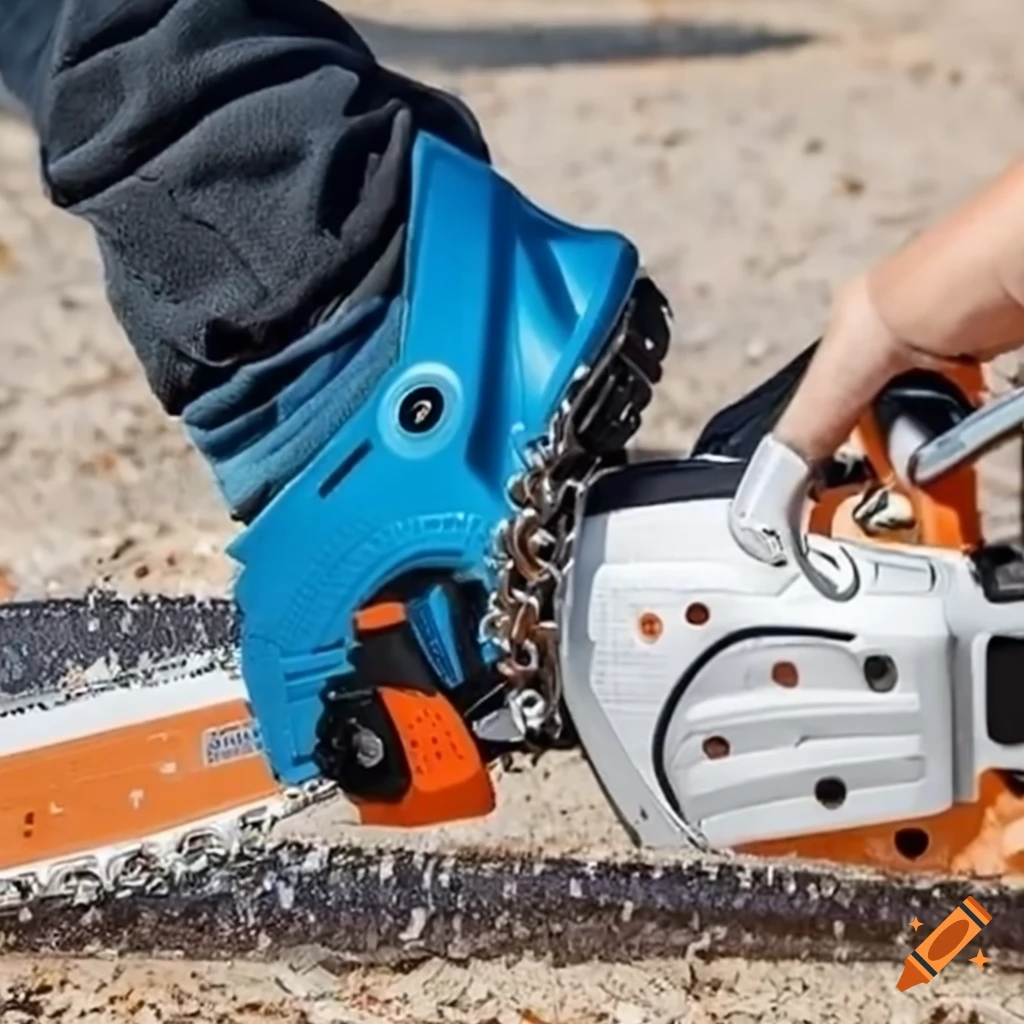 Crocs with chainsaw design cutting wood on Craiyon