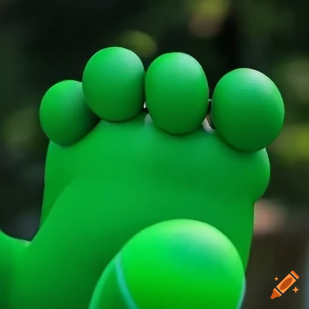 Detailed view of Yoshi's green feet on Craiyon