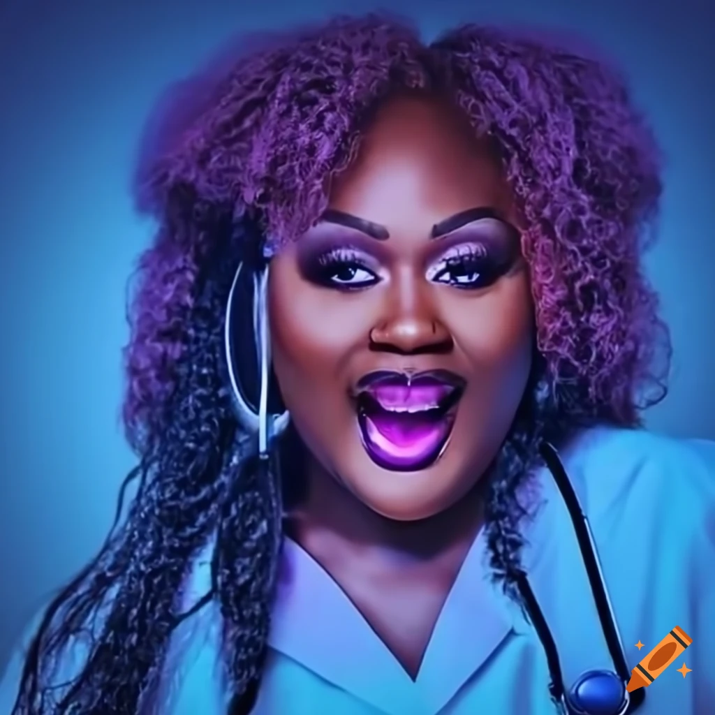 Cupcakke as a doctor listening to heartbeat on Craiyon