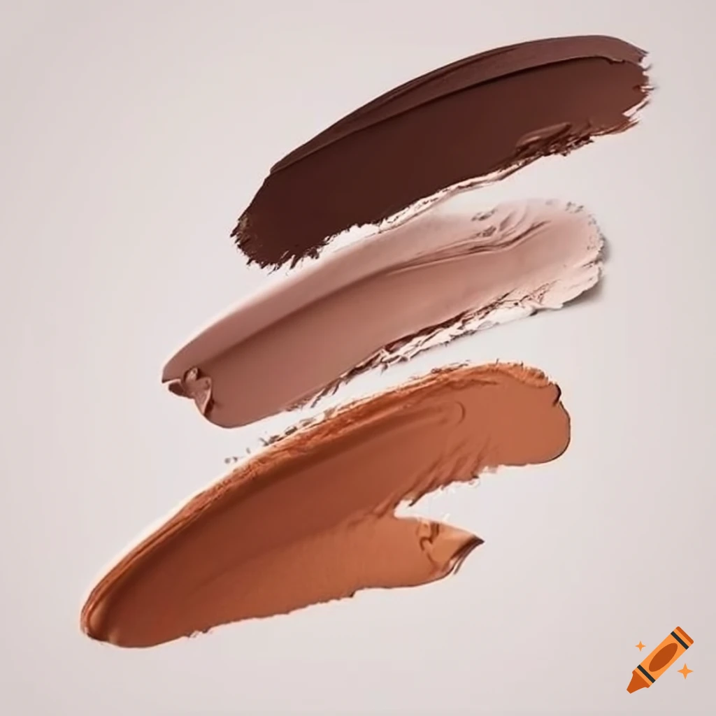 Brown makeup trails on a white surface on Craiyon