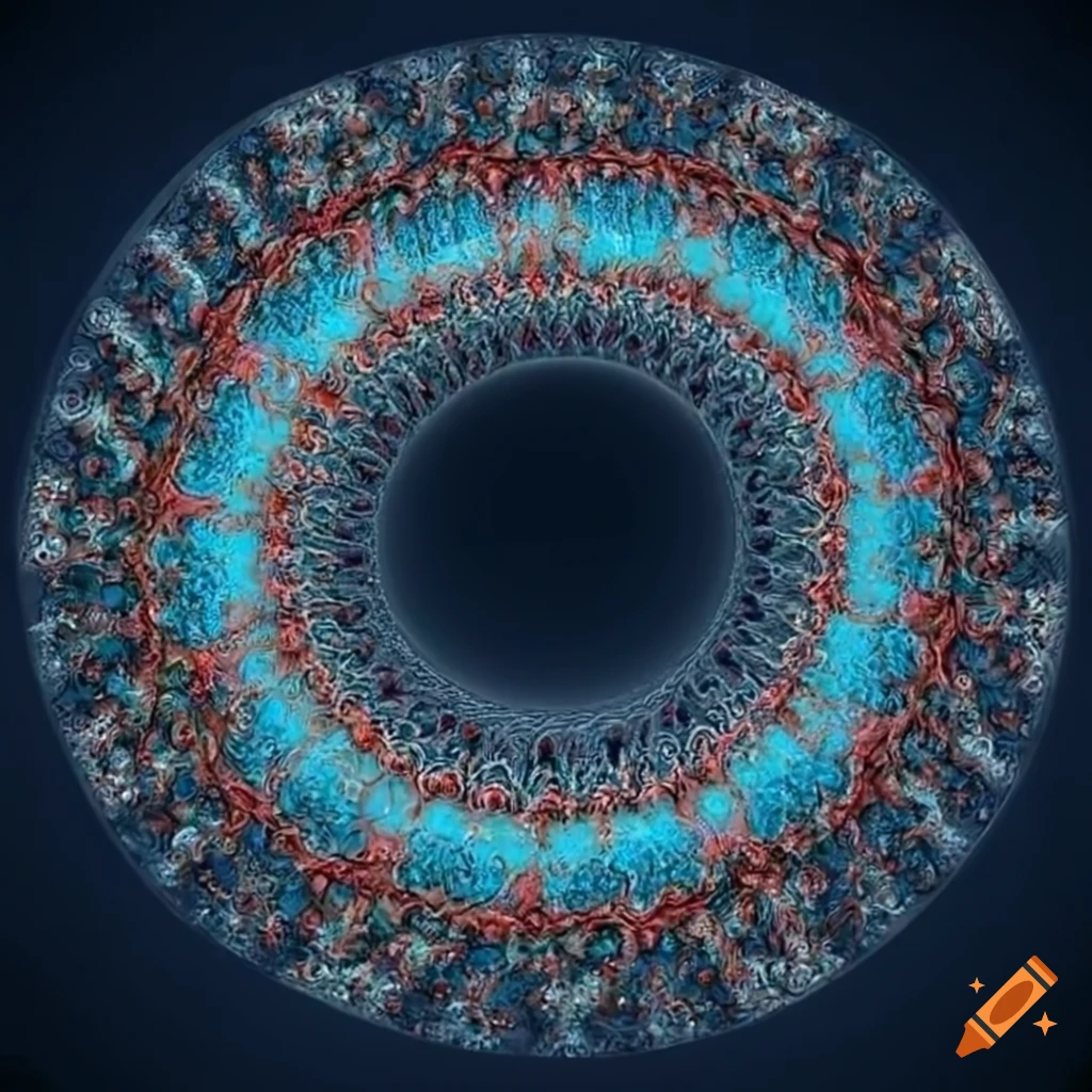 Intricate 3d fractal torus with m.c. escher style pattern on Craiyon