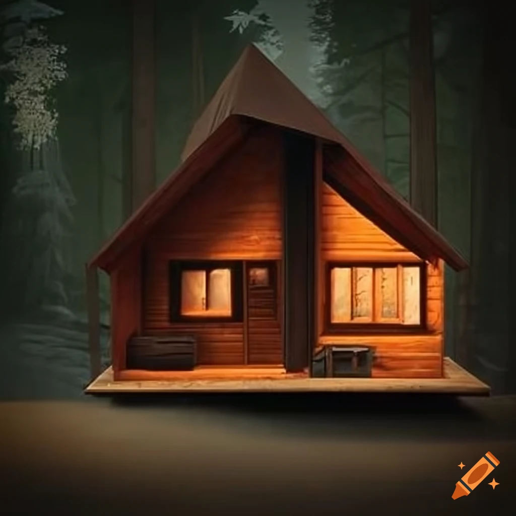 Cozy wedge cabin on Craiyon