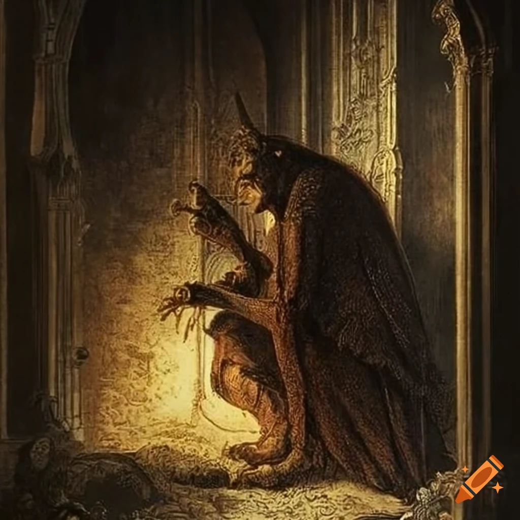 Gargoyle sculpture with sea view on Craiyon