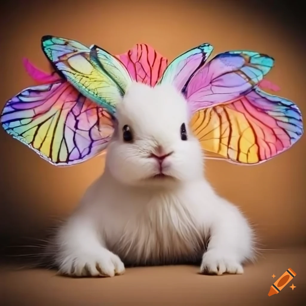 Cute bunny with butterfly wings