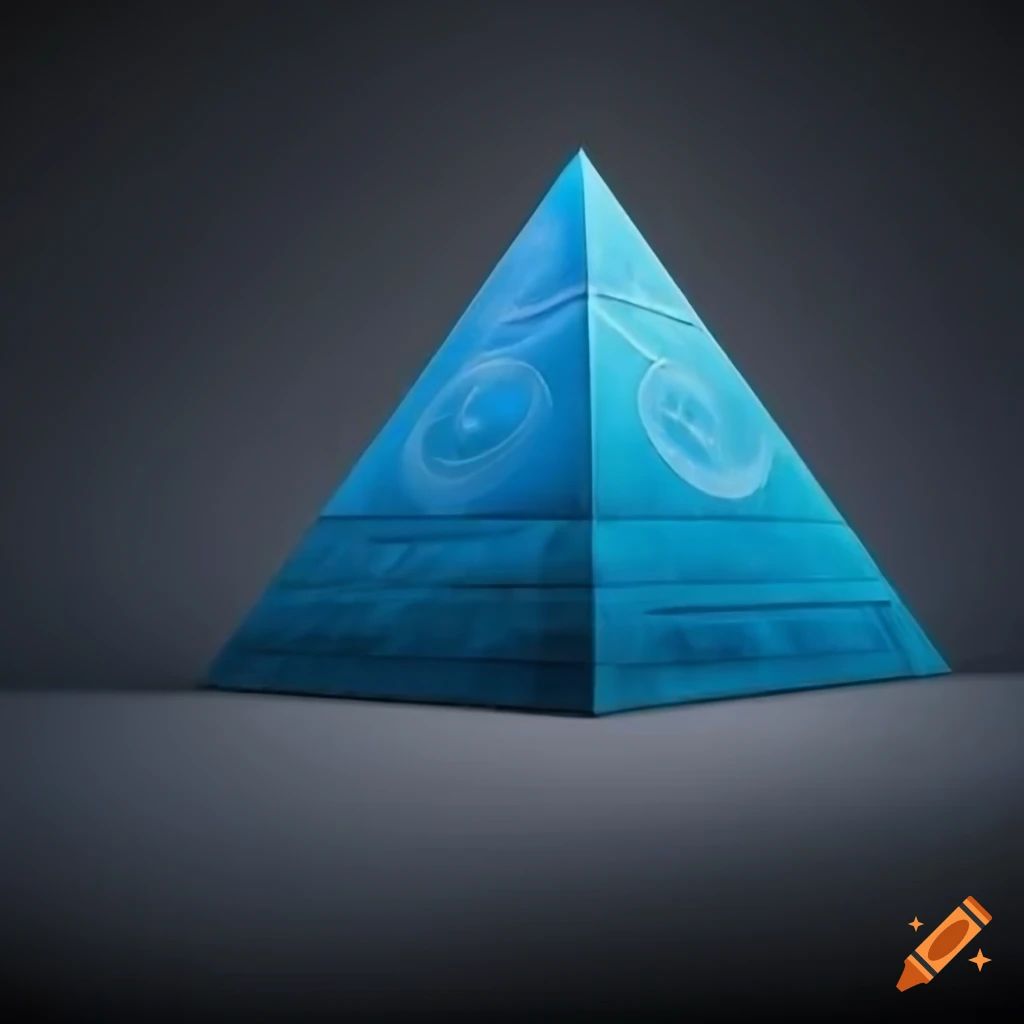 Realistic pyramid icon of Azure Active Directory with mysterious light ...