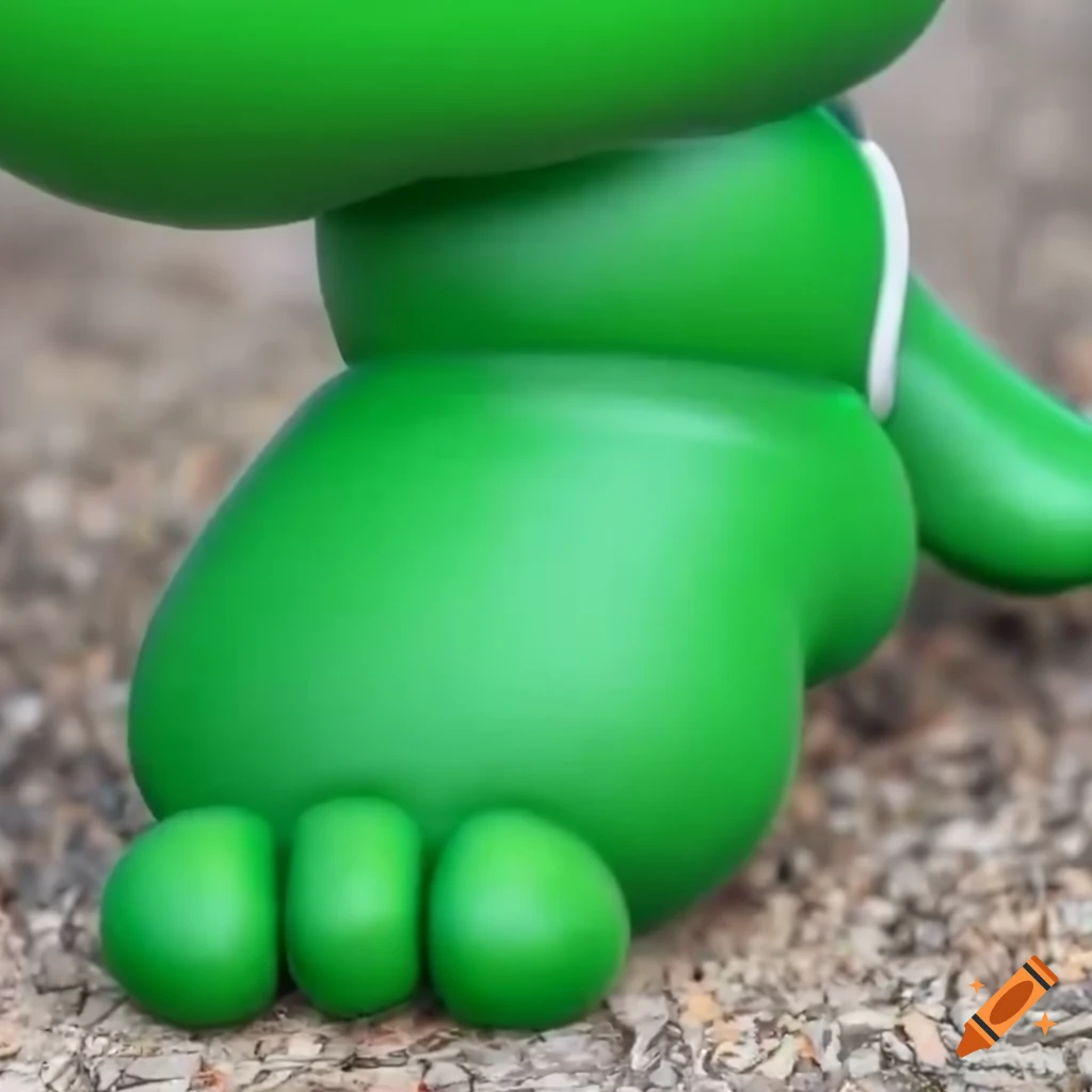 Detailed view of yoshi's green feet