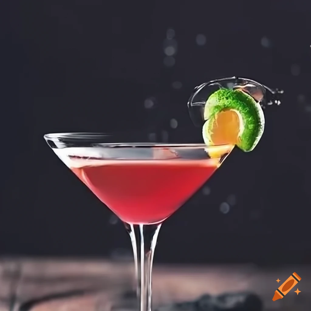 Photo of a Cosmopolitan cocktail on Craiyon