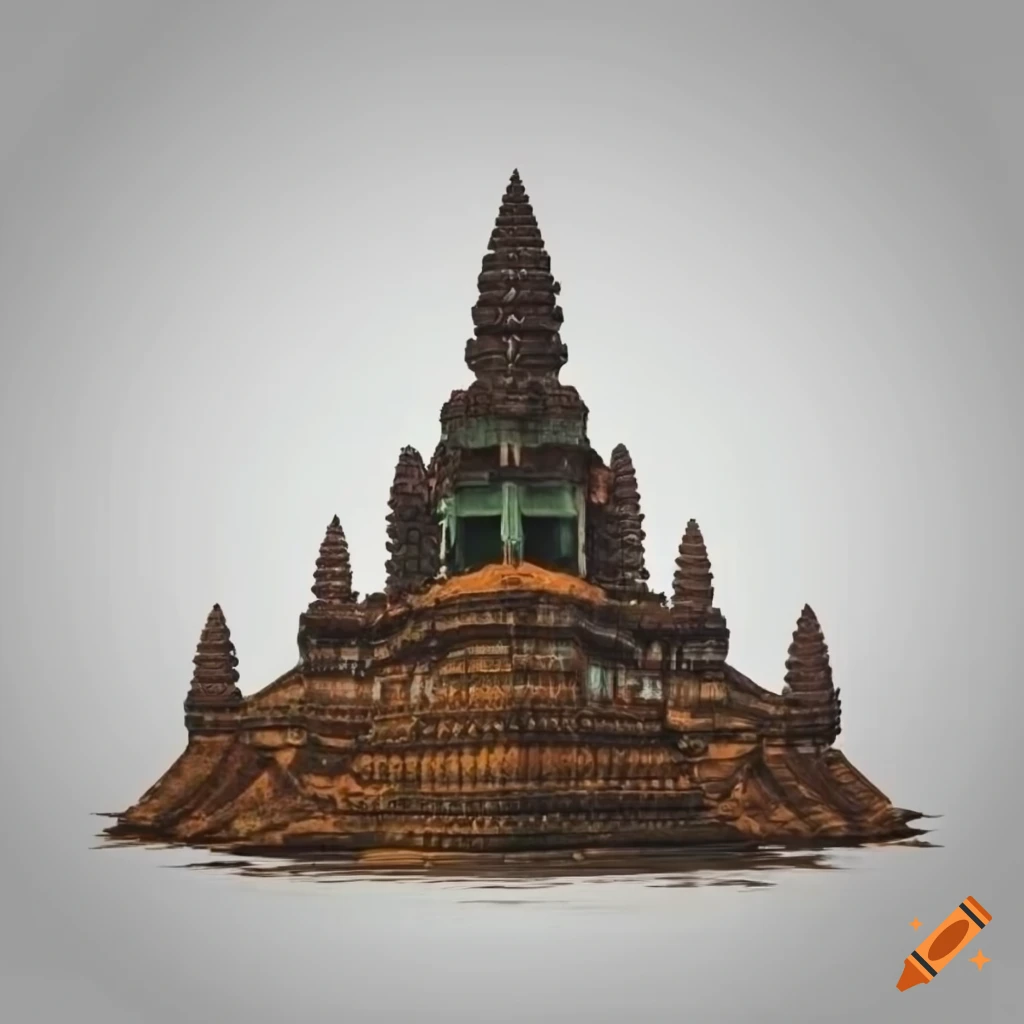 Angkor wat on white background