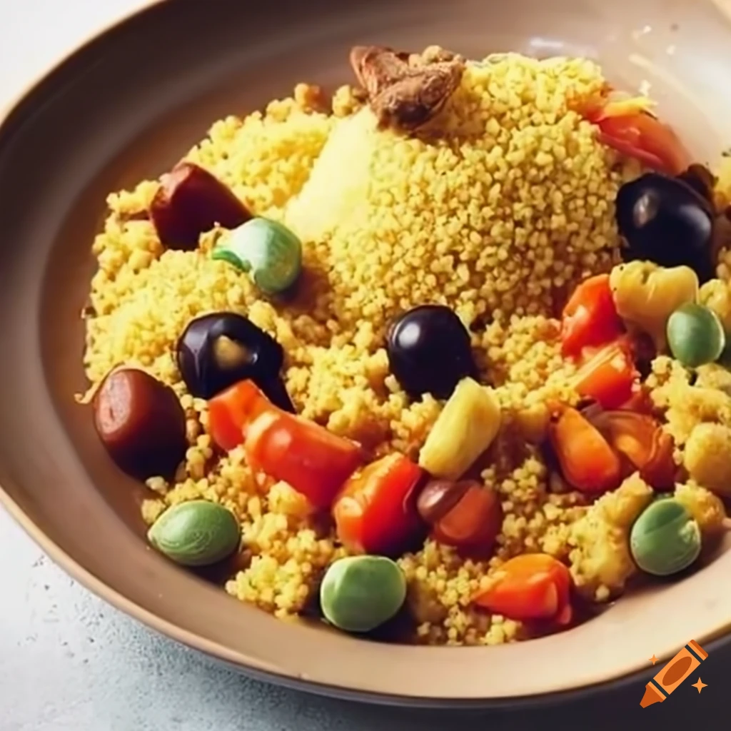 Vegetarian couscous dish on Craiyon