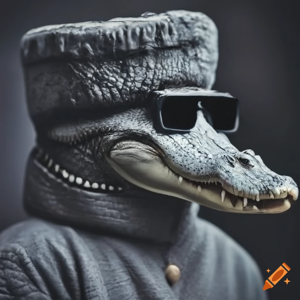 Photo of an alligator wearing sunglasses and a hat on Craiyon