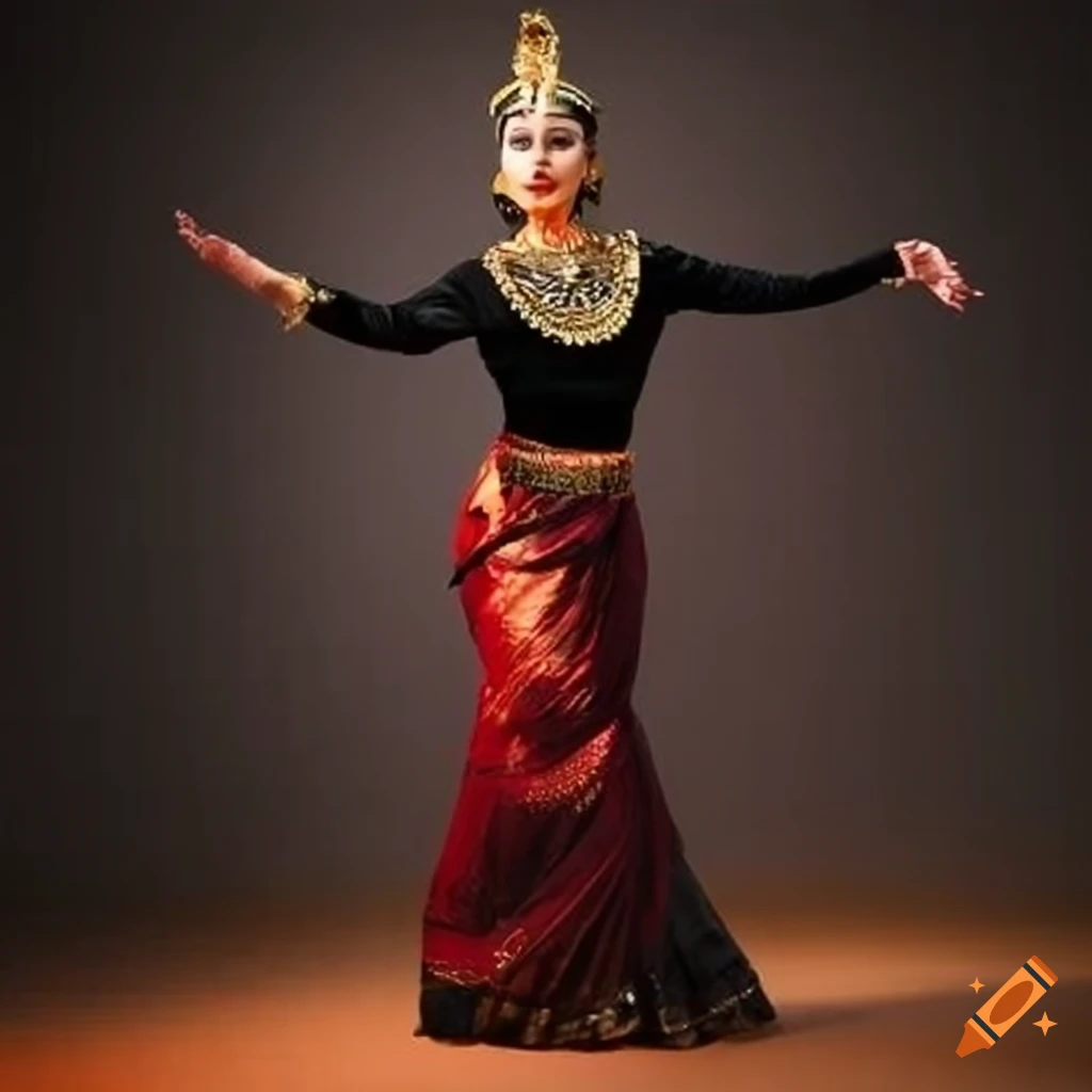 Photo of a person wearing traditional egyptian dance costume on Craiyon